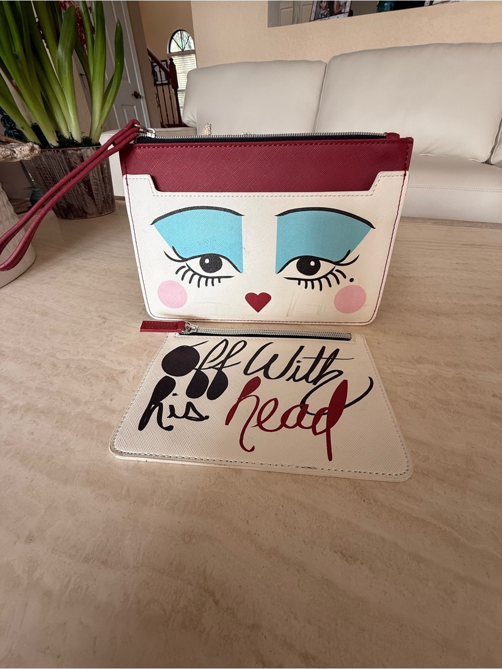 Disney | Bags | Disney Off With His Head Graphic Face Print Zip ...